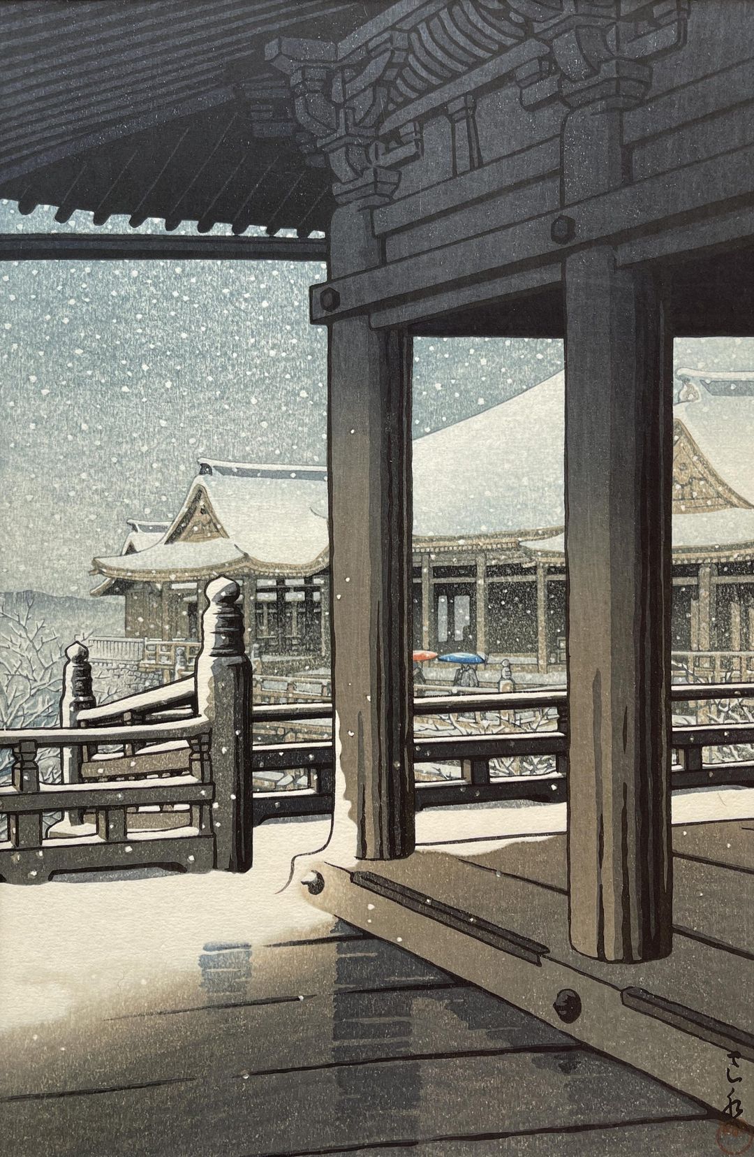 Evening Snowfall at Kiyomizu Temple - Kawase Hasui - Japanese Prints ...