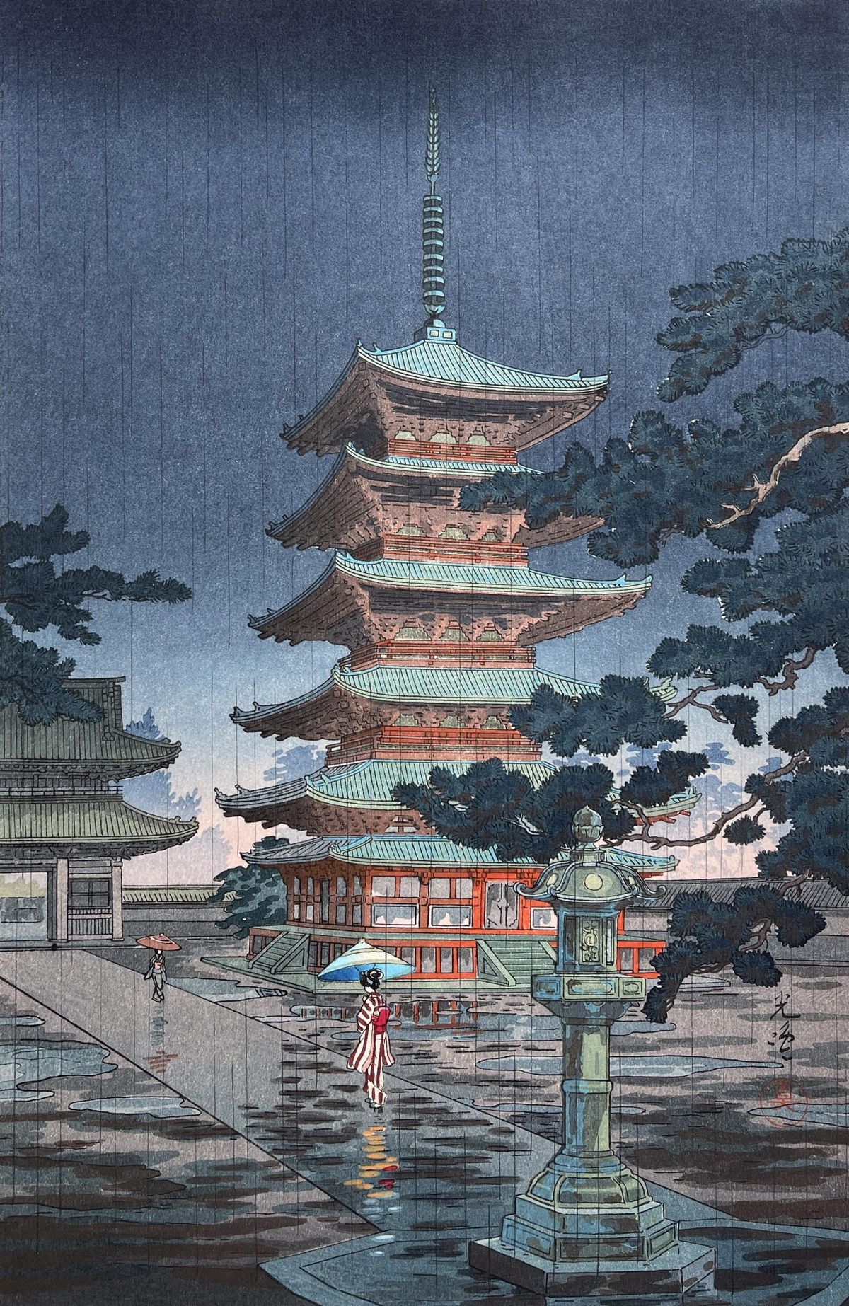 Horyuji Temple, Nara (Seki) - Tsuchiya Koitsu - Japanese Prints ...