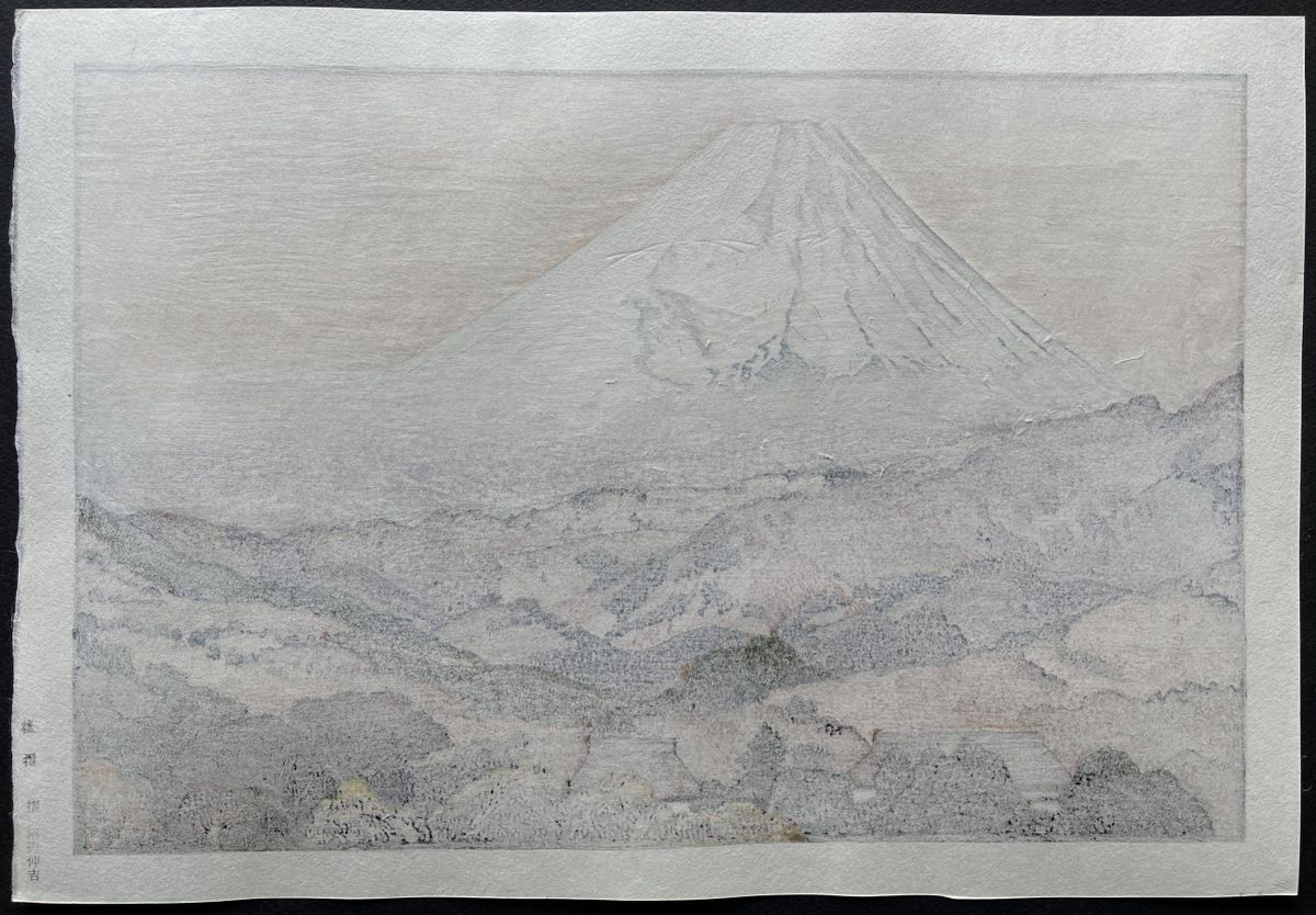 Mt. Fuji from Nagaoka, Winter (Heisei) - Toshi Yoshida - Japanese Prints - Nipponprints.com