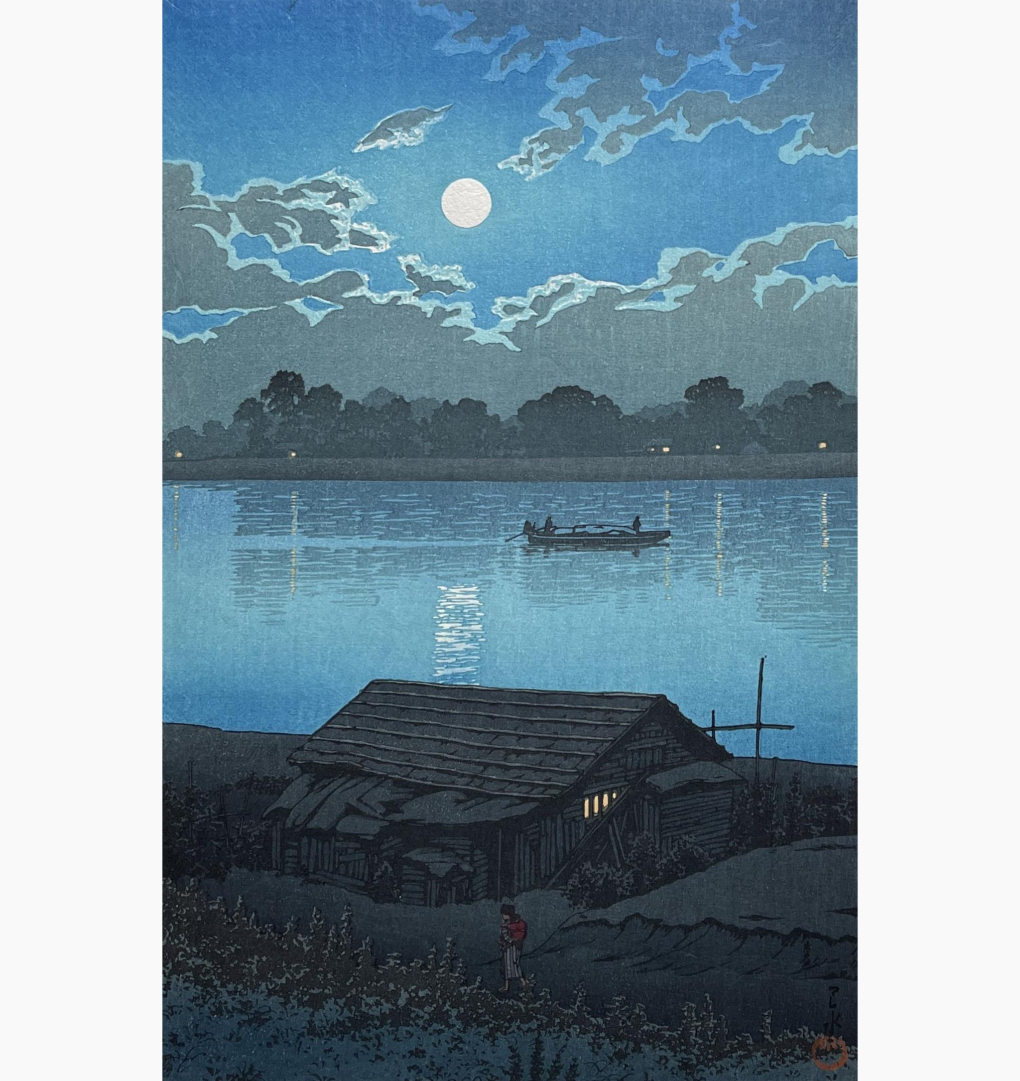 Moon on the Arakawa River in Akabane - Kawase Hasui - Japanese Prints ...