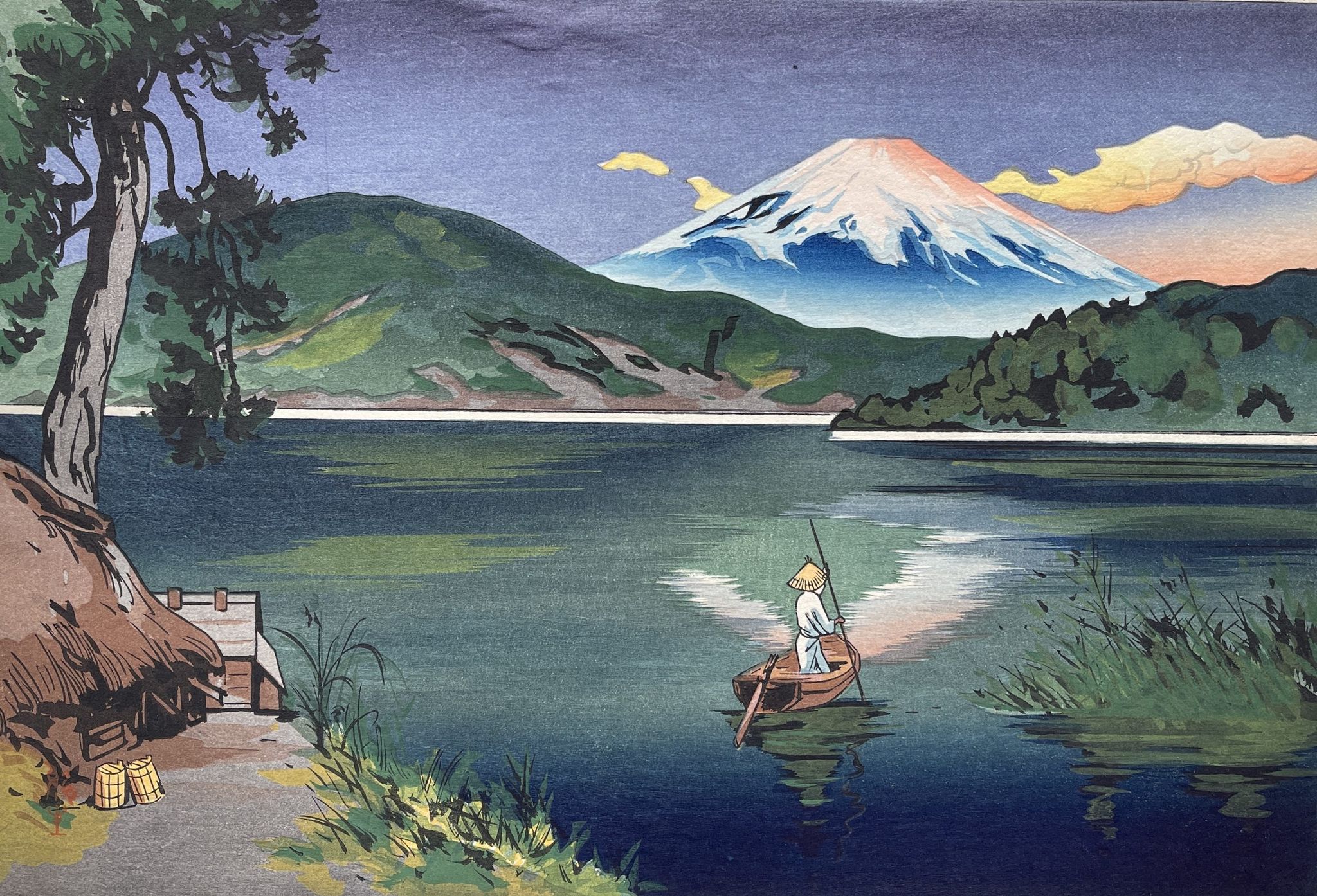 Fuji From Lake Ashi (Morning) - Yoshimoto Masao - Japanese Prints ...