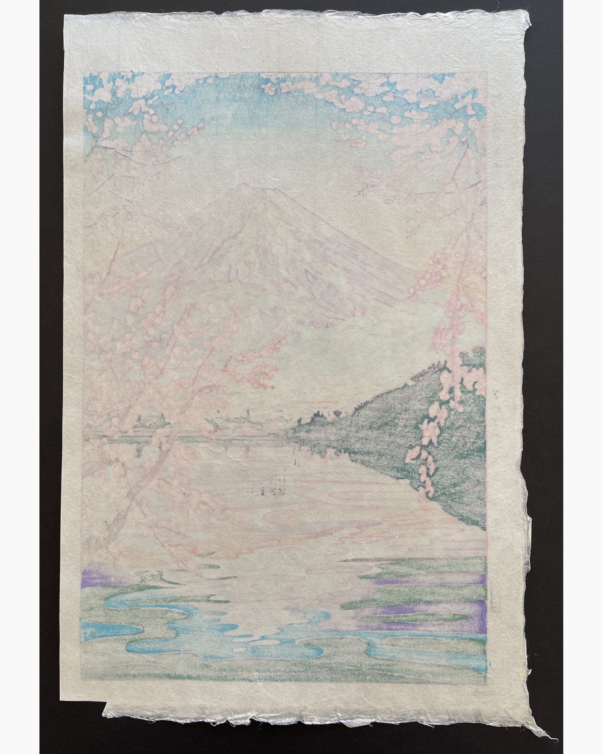 Mount Fuji and Lake Kawaguchi - Koichi Okada - Japanese Prints ...