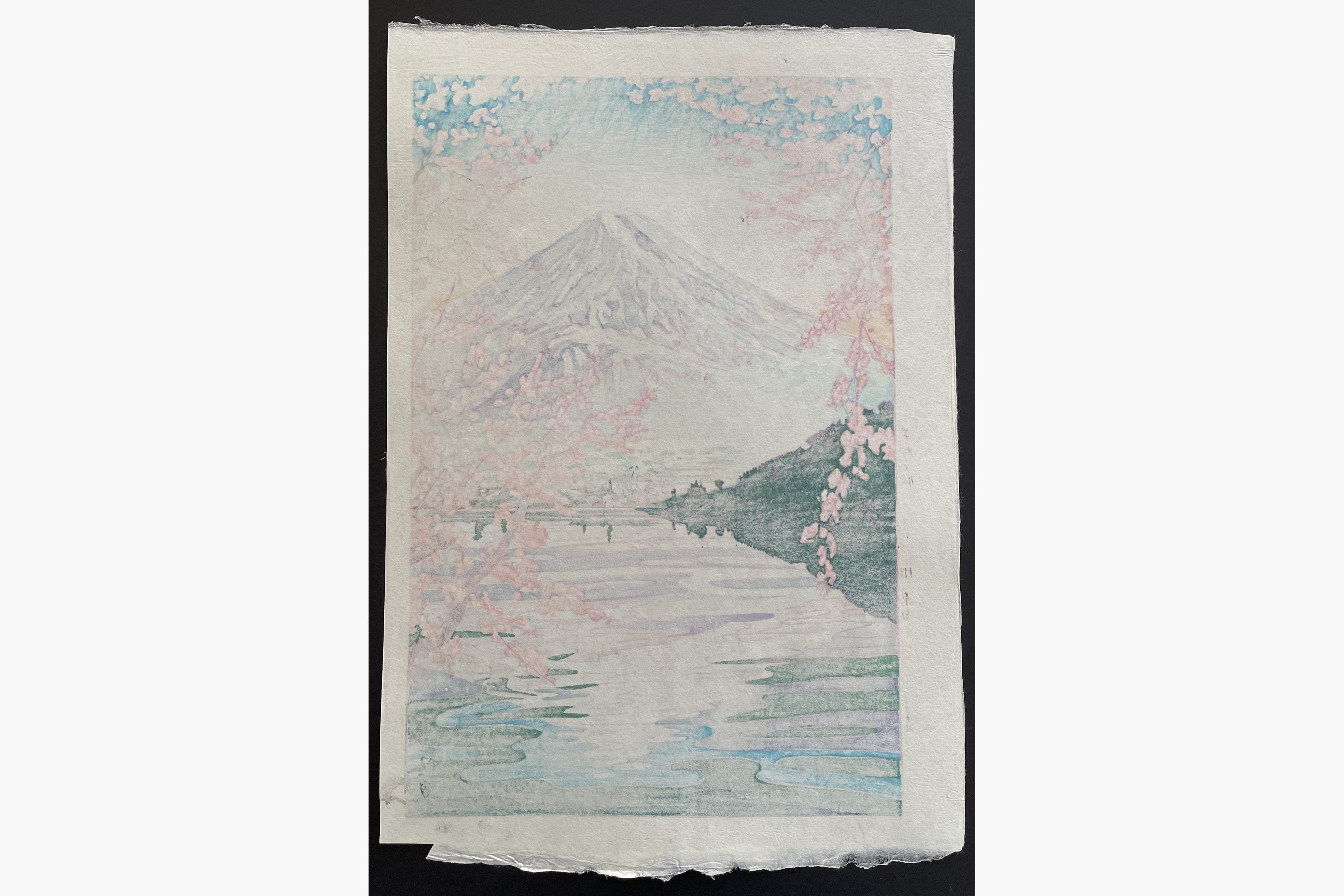 Mount Fuji and Lake Kawaguchi - Koichi Okada - Japanese Prints ...