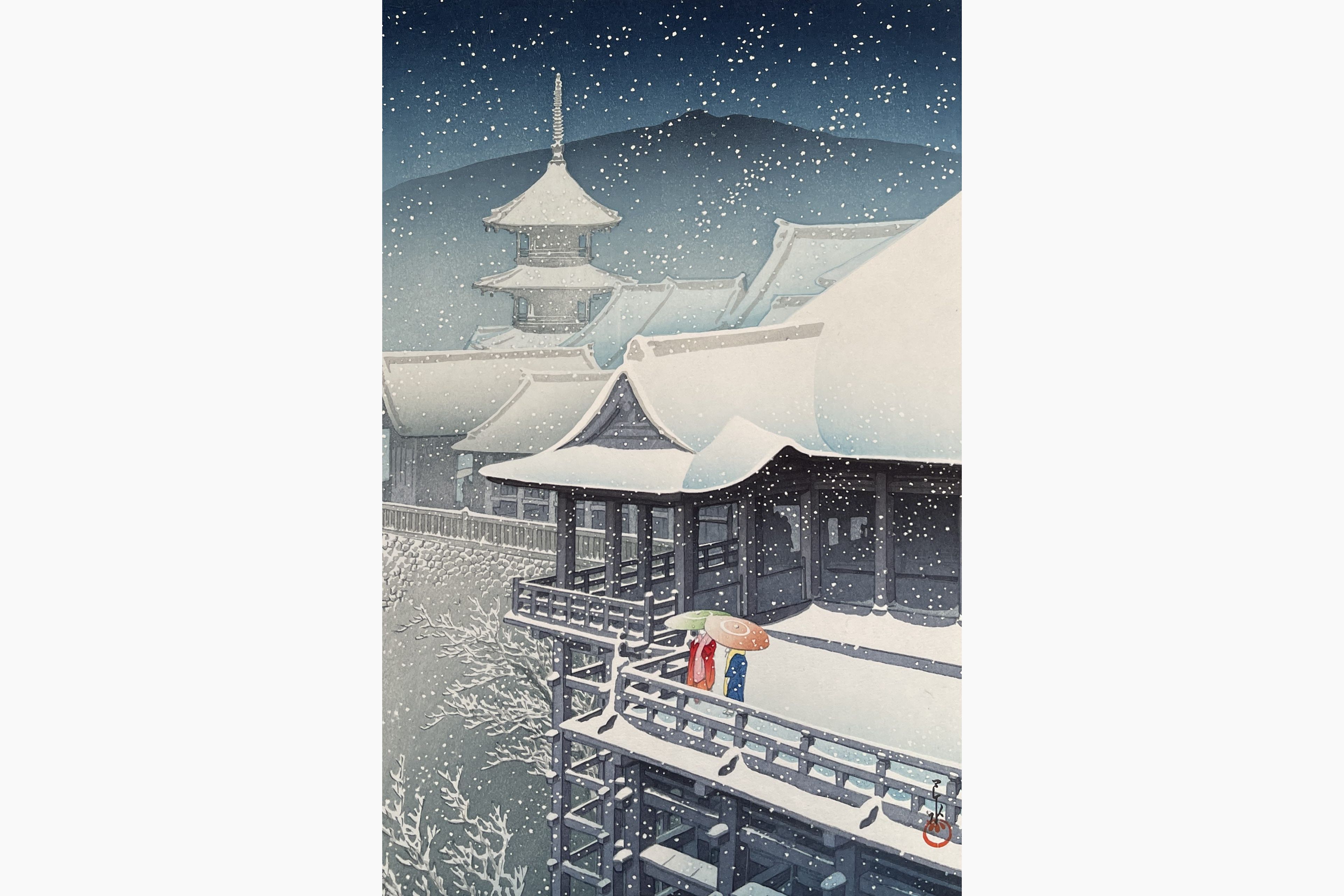 Spring Snow at Kiyomizu Temple in Kyoto - Kawase Hasui - Japanese ...