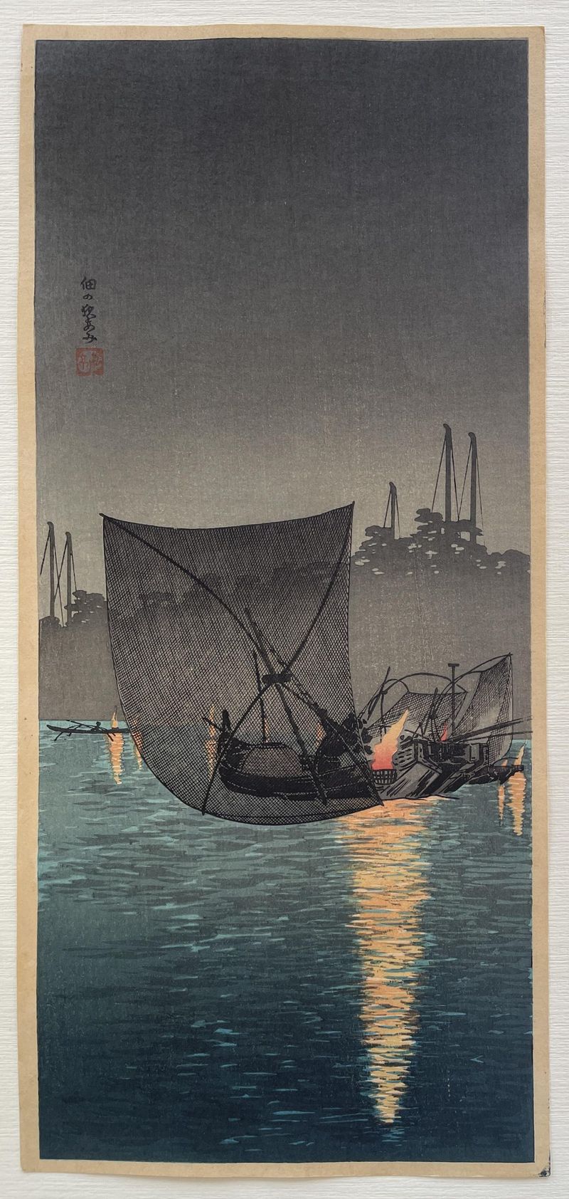 Night Fishing at Tsukuda - Takahashi Shotei - Japanese Prints - Nipponprints.com