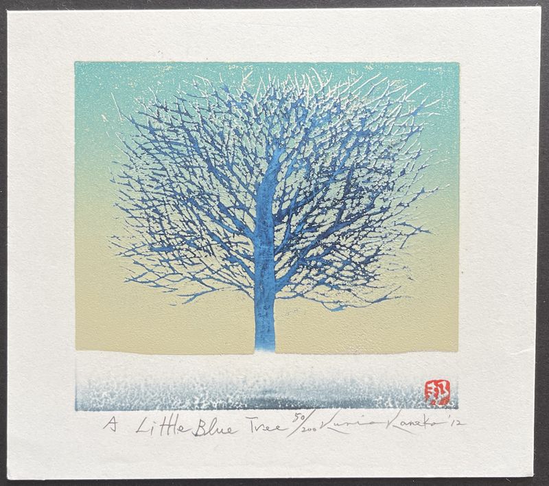 A Little Blue Tree - Kunio Kaneko - Japanese Prints - Nipponprints.com